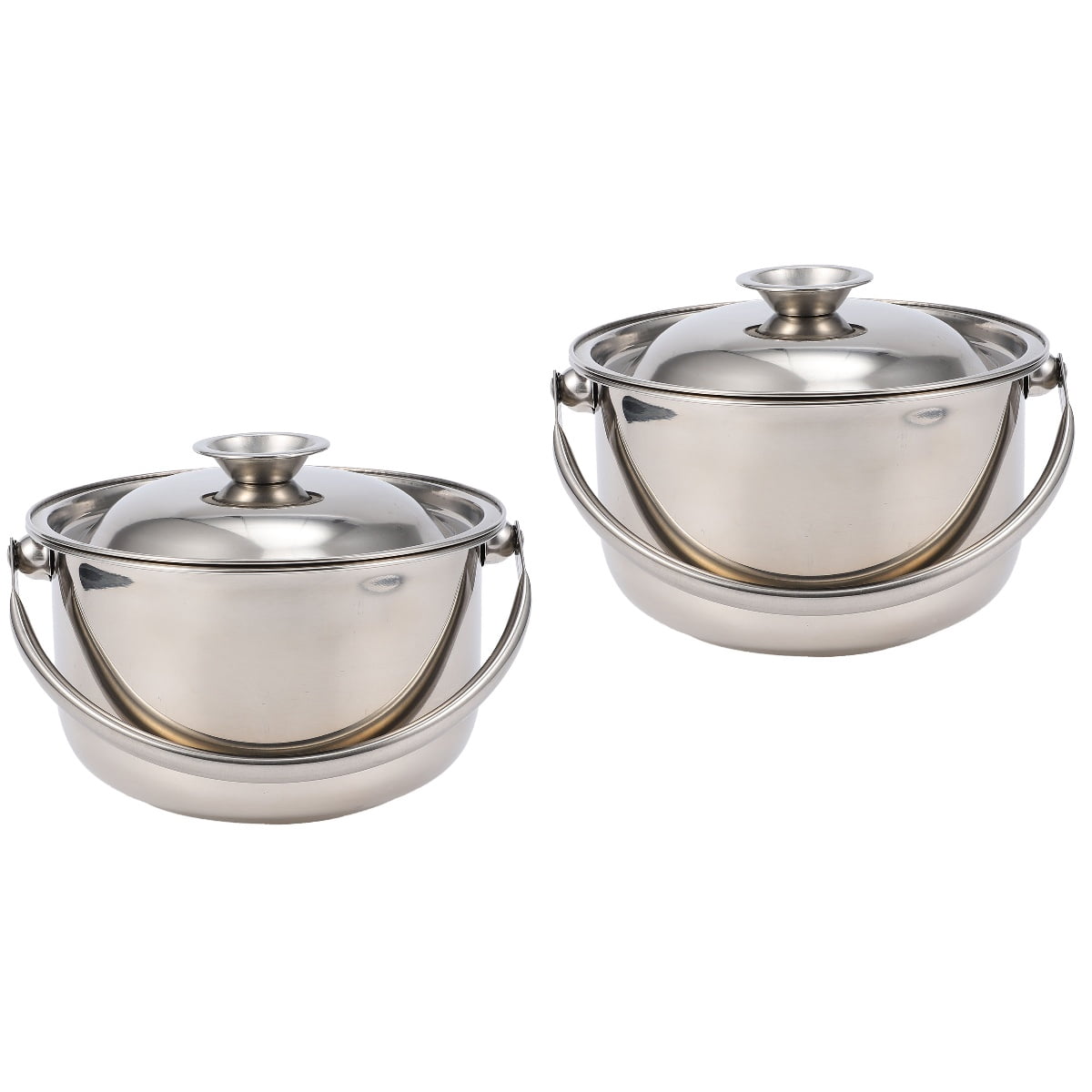 2 Pieces Cooking Bowl Stainless Steel Saucepan Noodle Pot Mixing Bowls ...