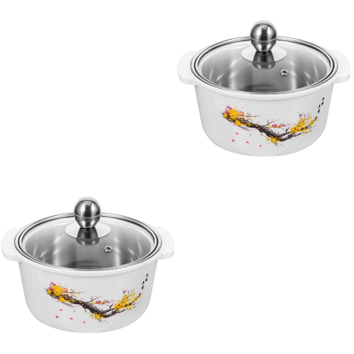 2pcs Stockpot Lidded Stainless Steel Pot Multipurpose Soup Pot Small ...