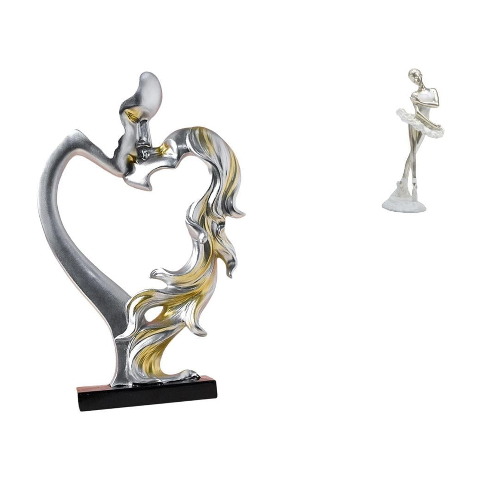 2 Pieces Couple Statue Ballet Girl Figurine Modern Resin Material for ...