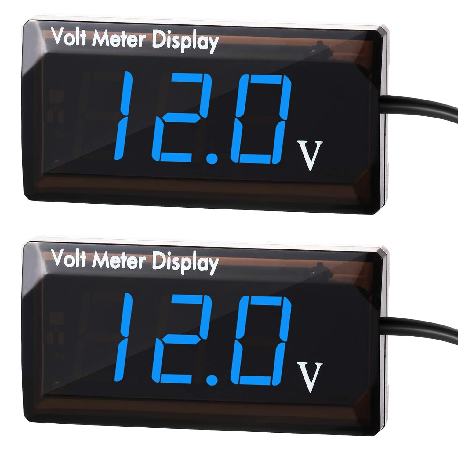 2 Pieces DC 4 to 28V Car Digital Voltmeter 12V Voltage Meter Car Audio ...