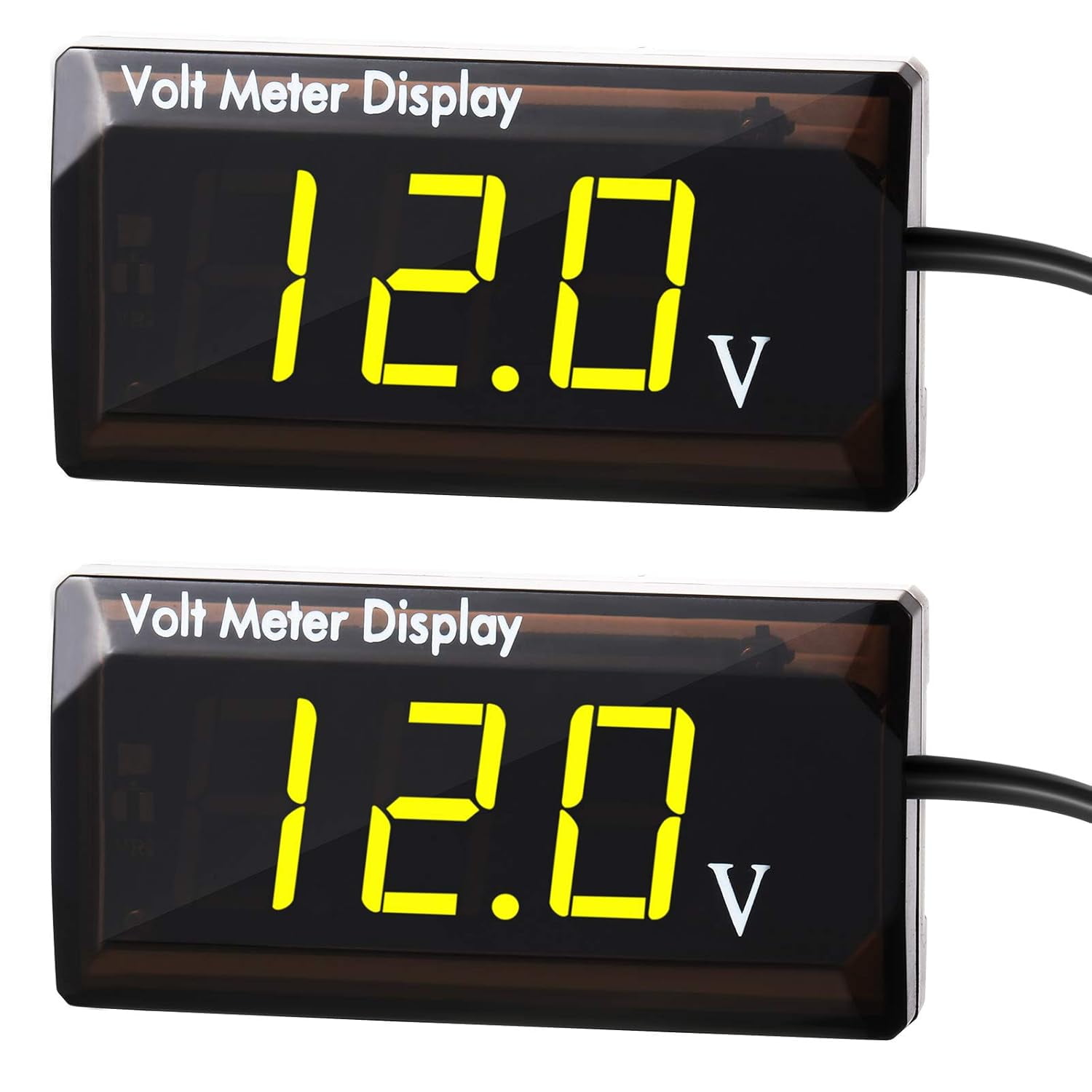 2 Pieces DC 4 to 28V Car Digital Voltmeter 12V Voltage Meter Car Audio ...
