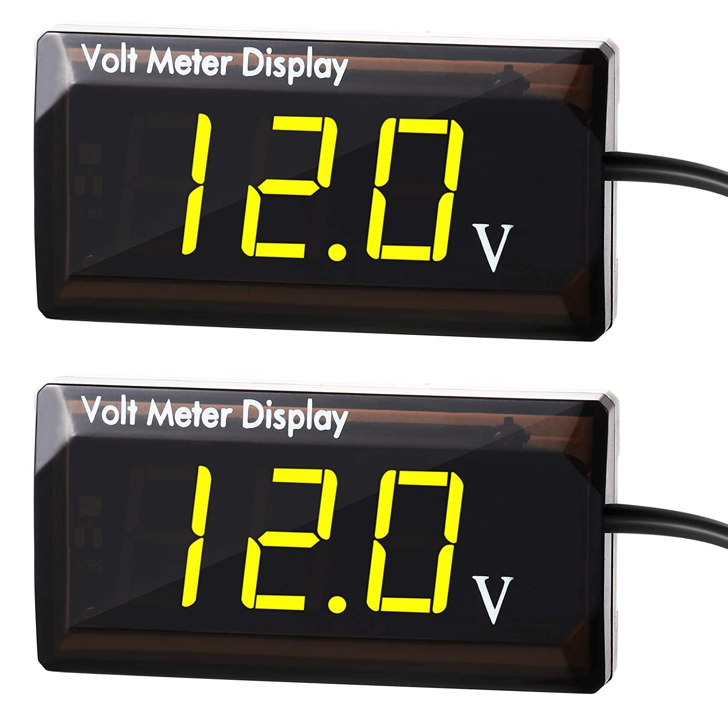 2 Pieces DC 5 to 30V Car Digital Voltmeter 12V Voltage Meter Car Audio ...