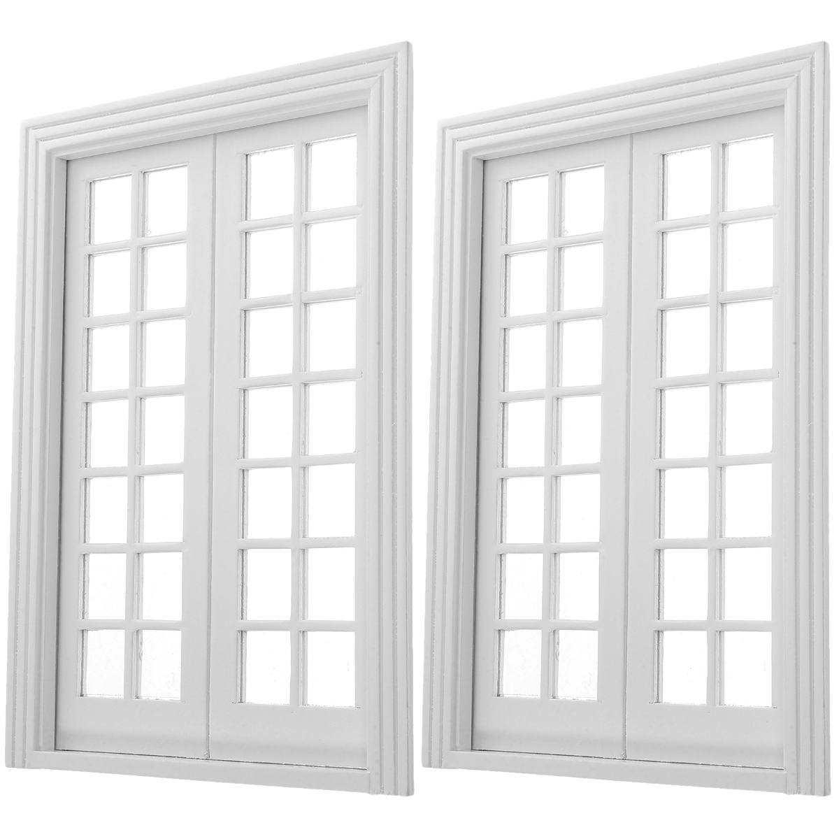 Eease 2pcs Doll House Door Craft Double Opening Door Miniature ...