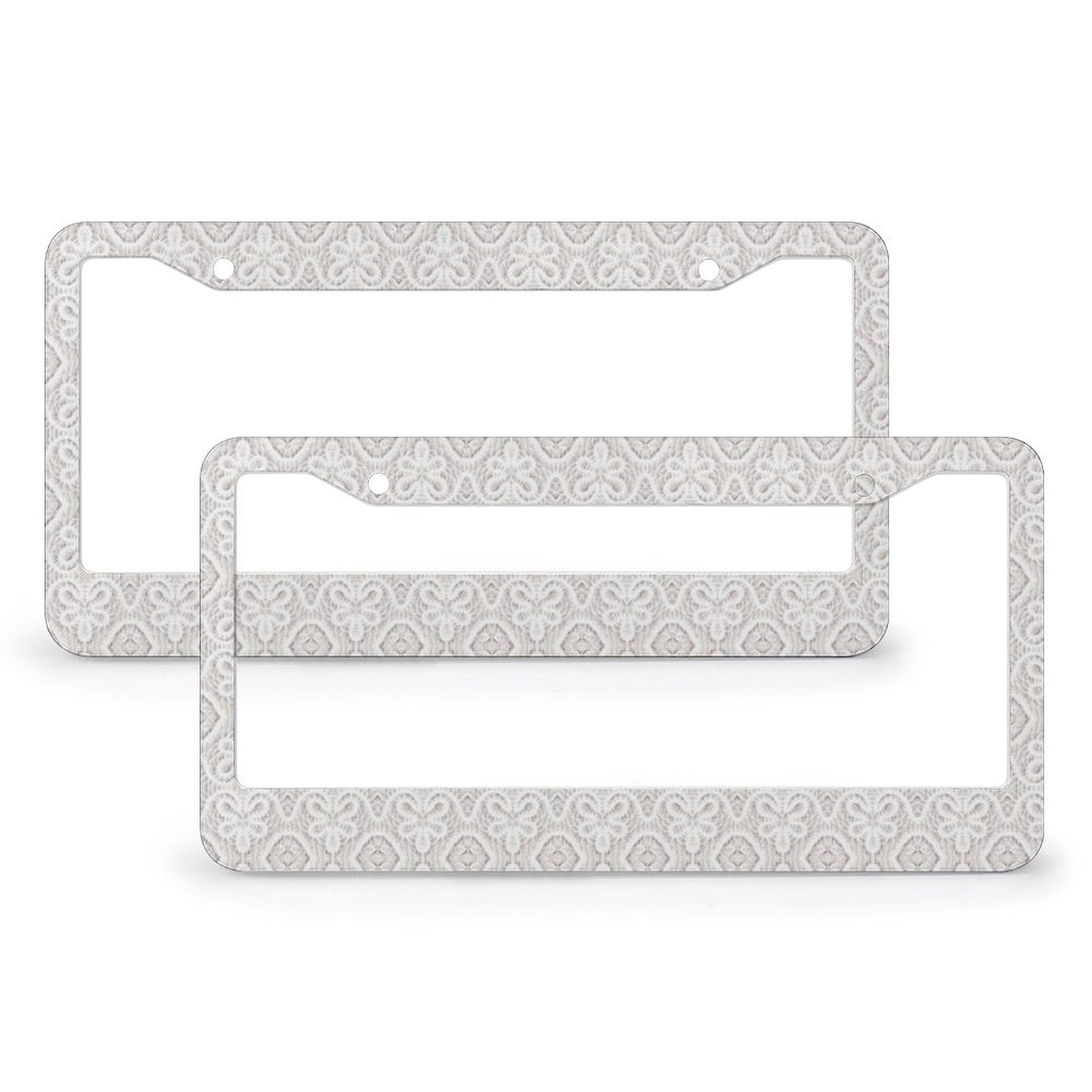 2 Pieces Damask Traditional Floral License Plate Frame Luxury Style ...