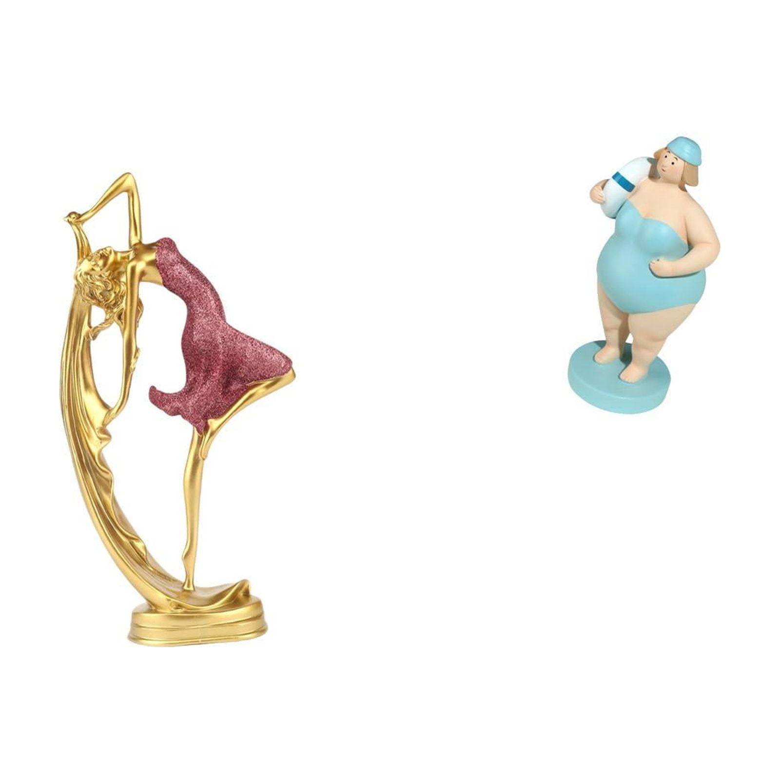 2 Pieces Dancing Girl Statue Ballet Dancer Sculpture Resin Material for ...