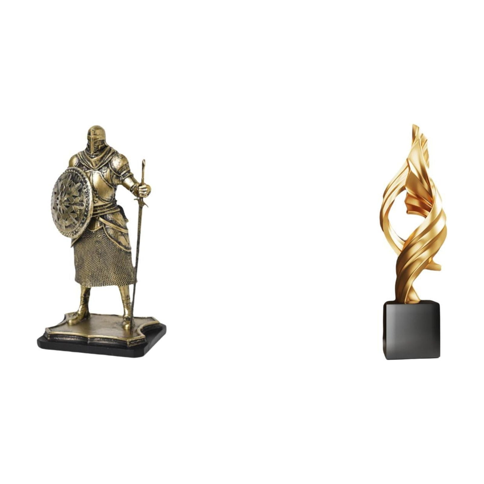 2 Pieces Desktop Figurine Abstract Art Statue Knight Sculpture Resin ...