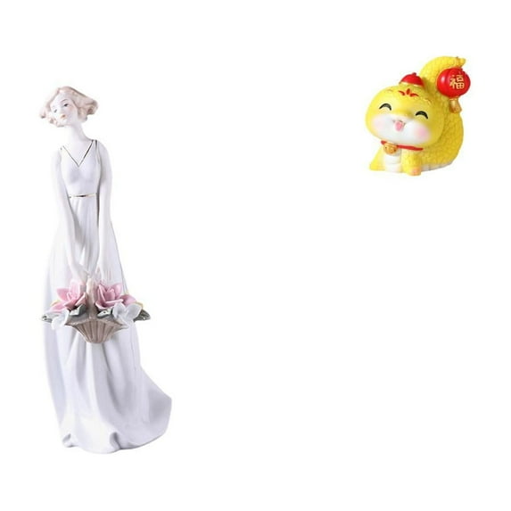 2 Pieces Desktop Figurine Cartoon Snake Statue Modern Nordic Resin ...