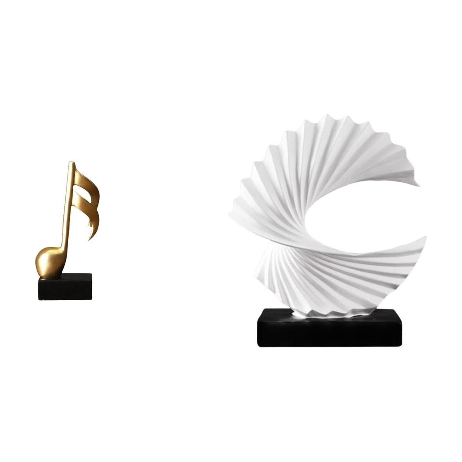 2 Pieces Desktop Figurine Music Note Sculpture Ocean Wave Ornament ...