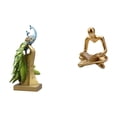 2 Pieces Desktop Figurine Peacock Statue Abstract Thinker Modern Resin ...