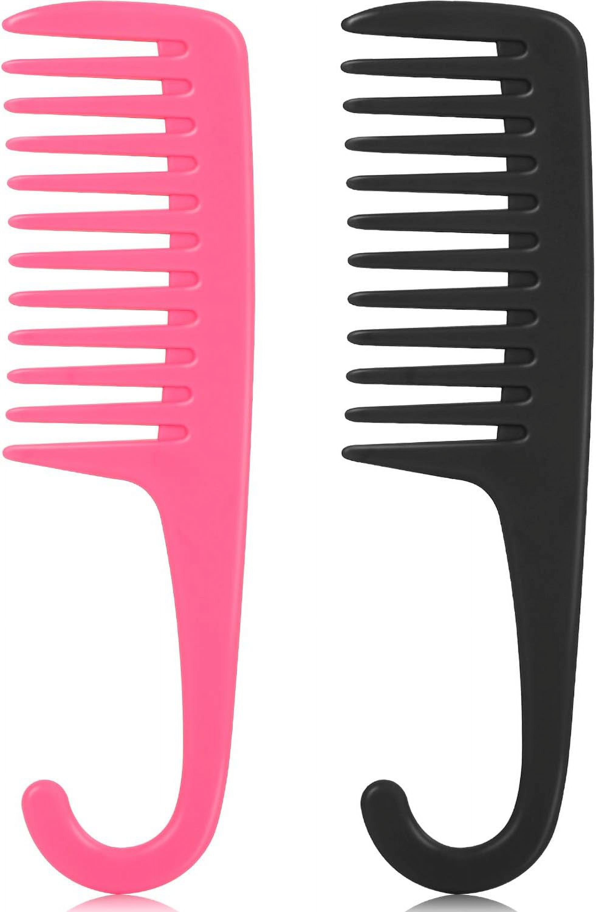 2 Pieces Detangler Shower Comb with hook Wide Teeth Combs Wet and Dry ...