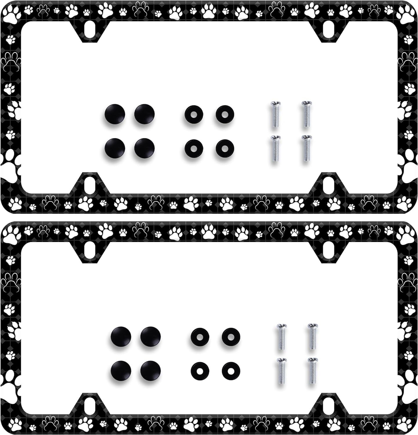 2 Pieces Dog Cat Paw License Plate Frame Pet License Plate Frames ...
