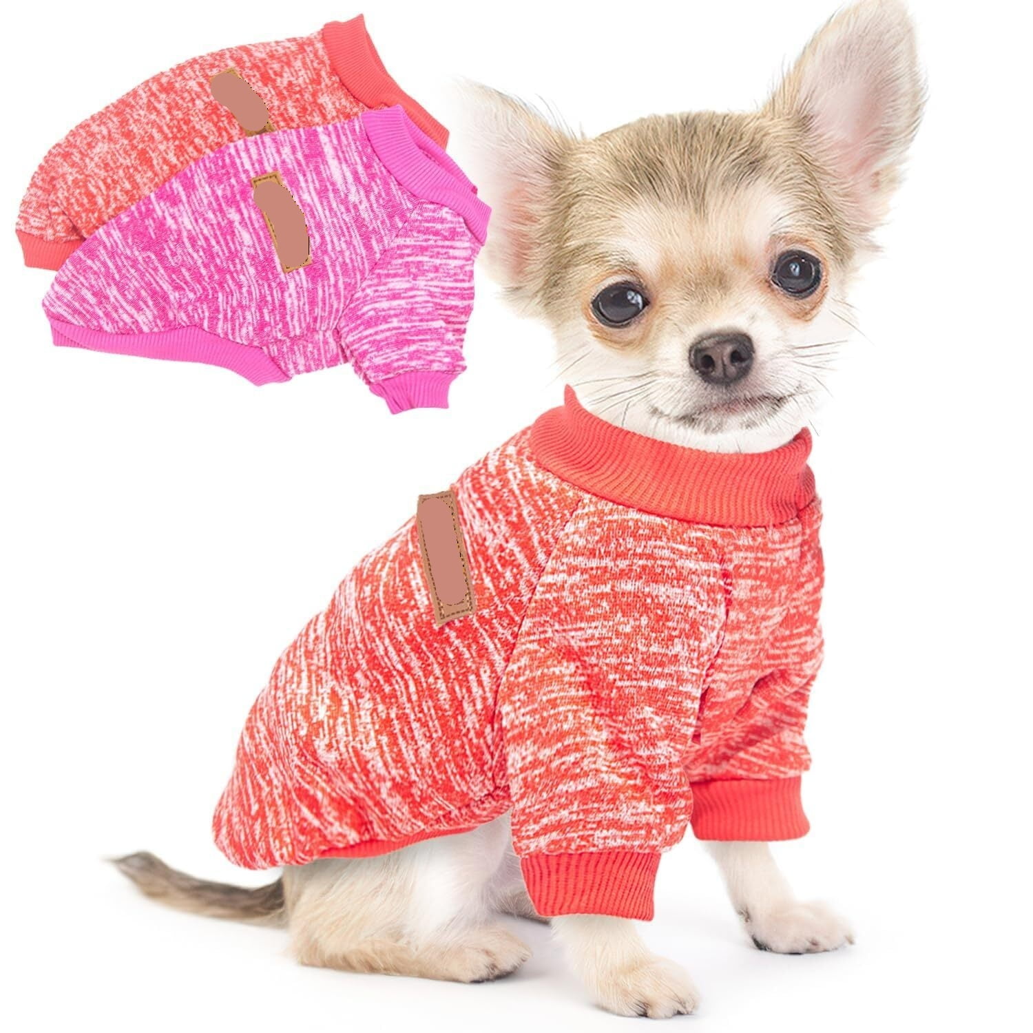 2 Pieces Dog Sweaters for Small Dogs Fall Dog Clothes Male Winter ...