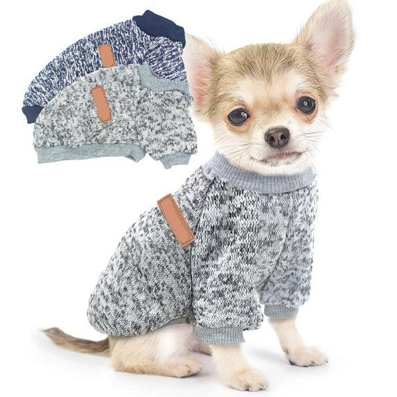 2 Pieces Dog Sweaters for Small Dogs Fall Dog Clothes Male Winter ...