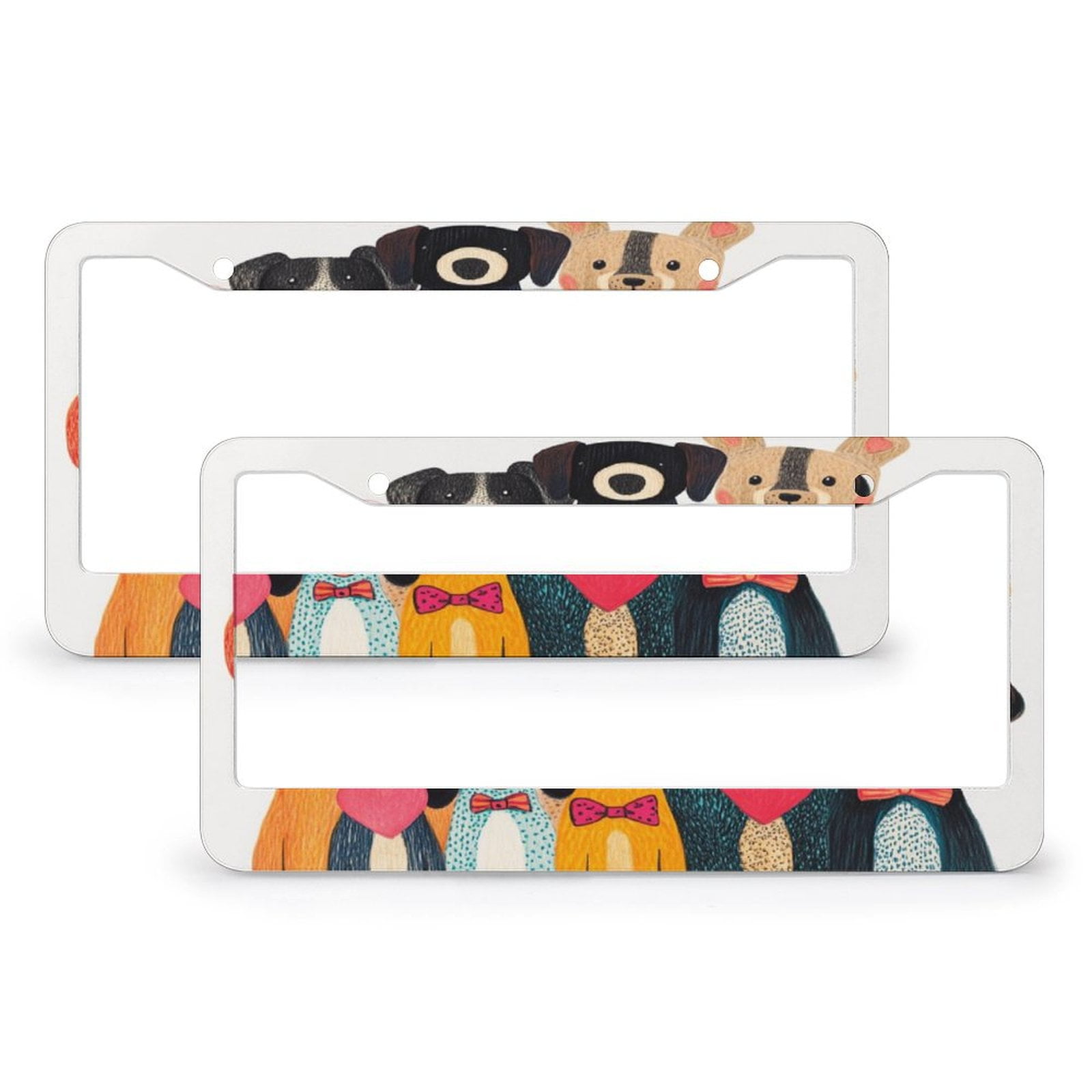 2 Pieces Dogs Wearing Bow Ties License Plate Frames Dog Lover Gift ...