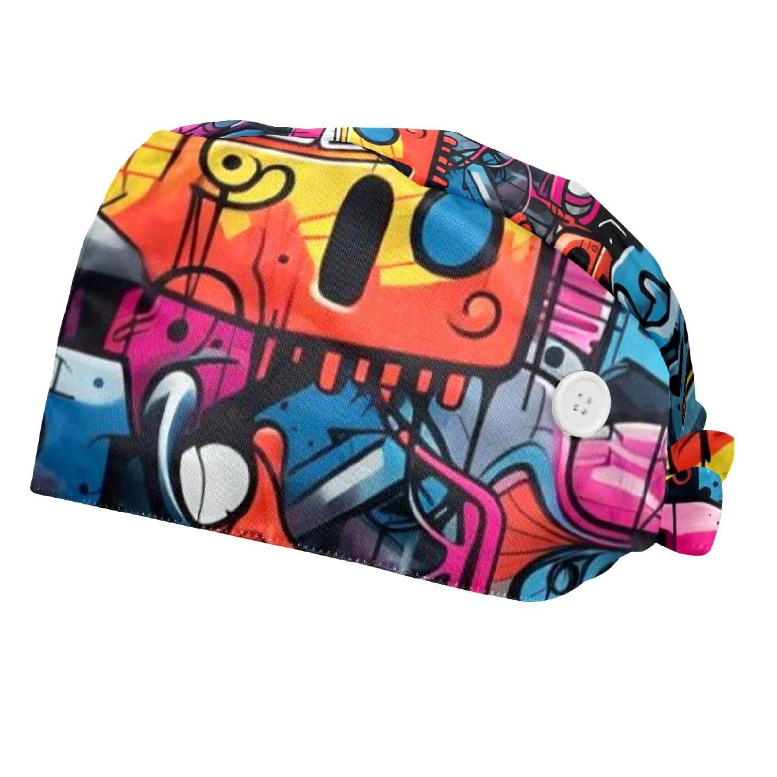 2 Pieces Doodle Working Cap with Buttons and Sweatband，Adjustable ...