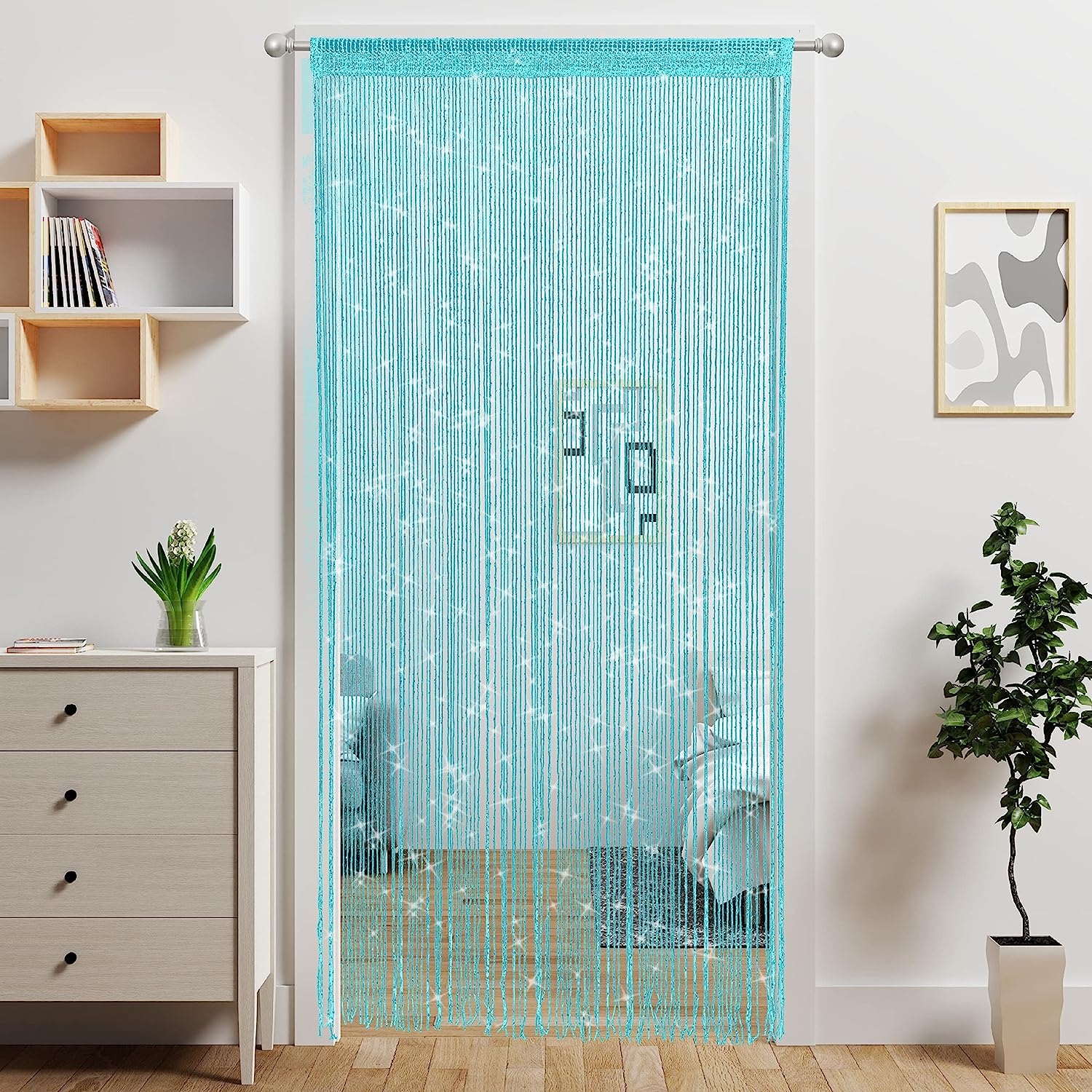 2 Pieces Door String Curtain Doorway Beads Curtains,Hanging Room ...