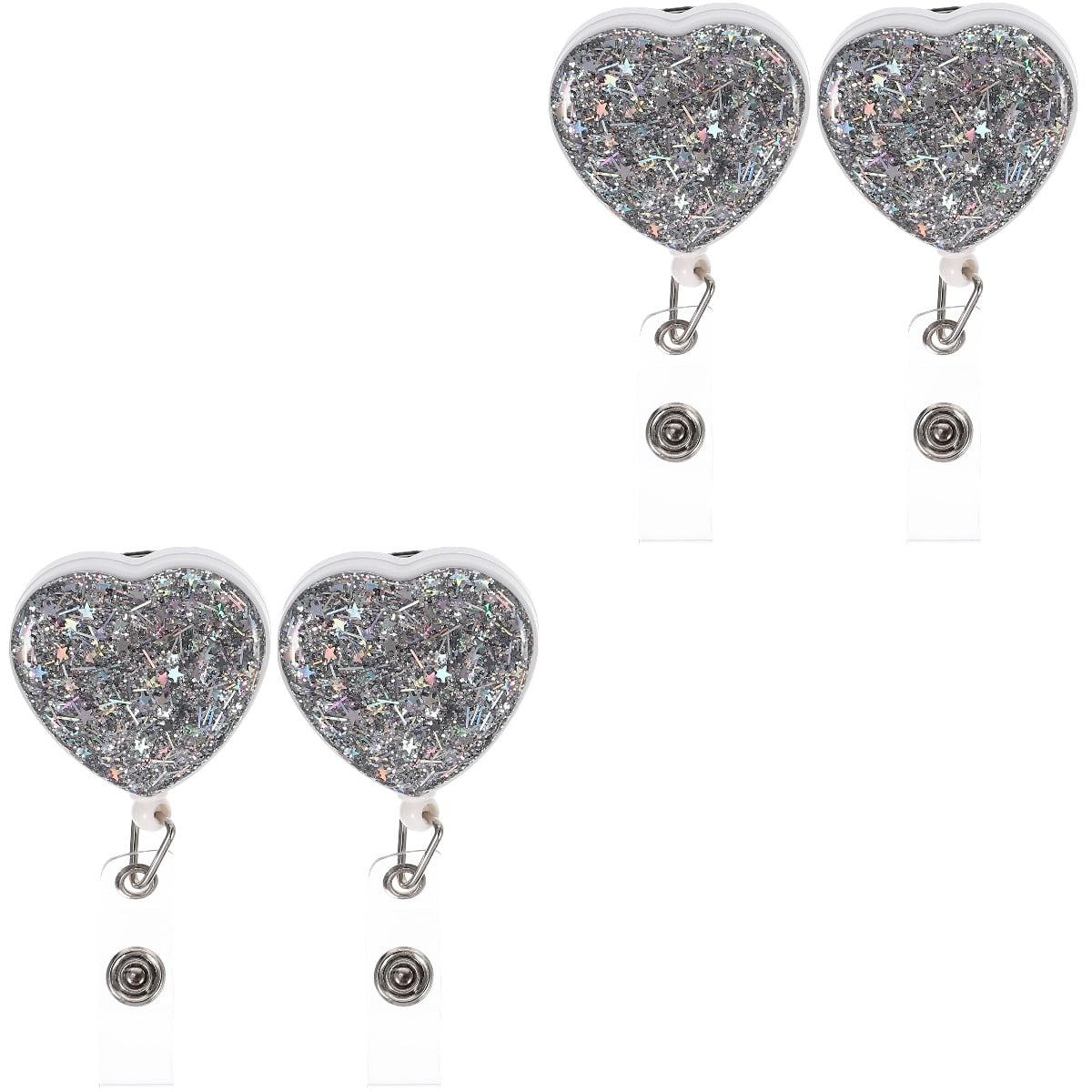 2 Pieces Double Badge Scroll Easy On/off Badge Holder Nurse 9X4X1.6CM ...