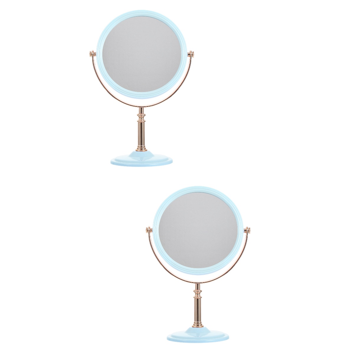 2 Pieces Double Sided Vanity Mirror Girl Cosmetics Desktop Mirrors ...