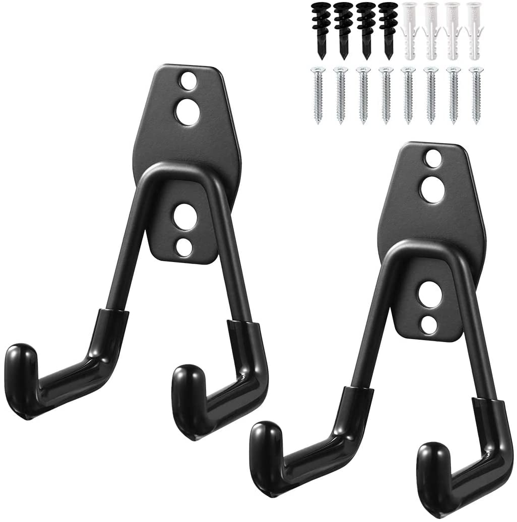 2 Pieces Double Wall Hook Garage Storage Hooks Storage Systems Hooks ...