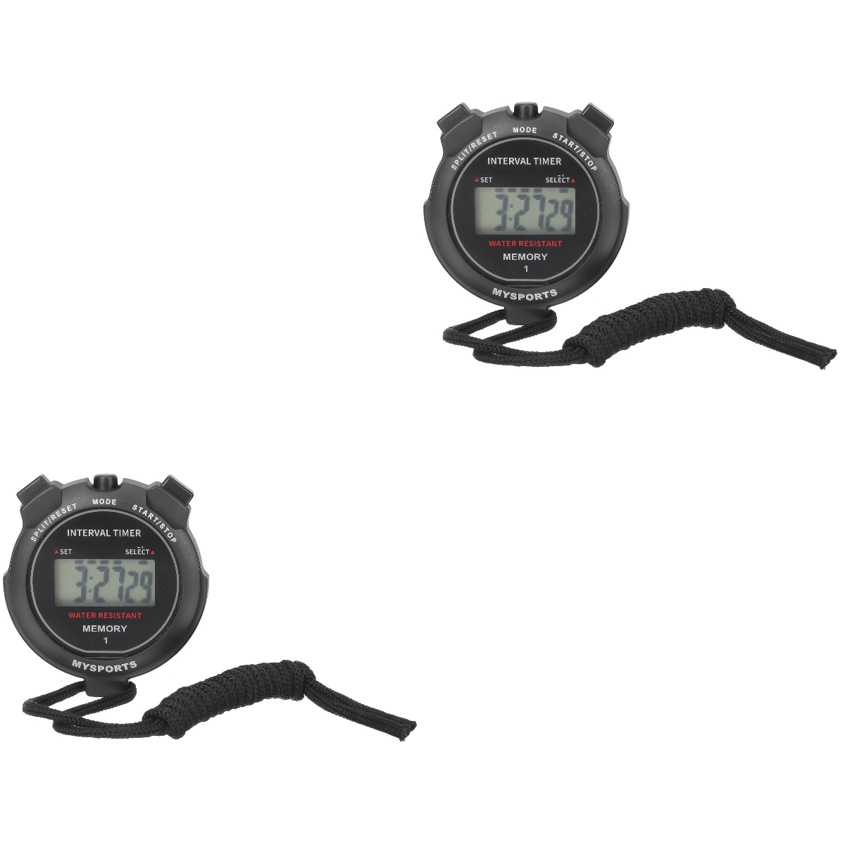 2 Pieces Electronic Handheld Chronograph Digital Watch Stopwatch Timer ...