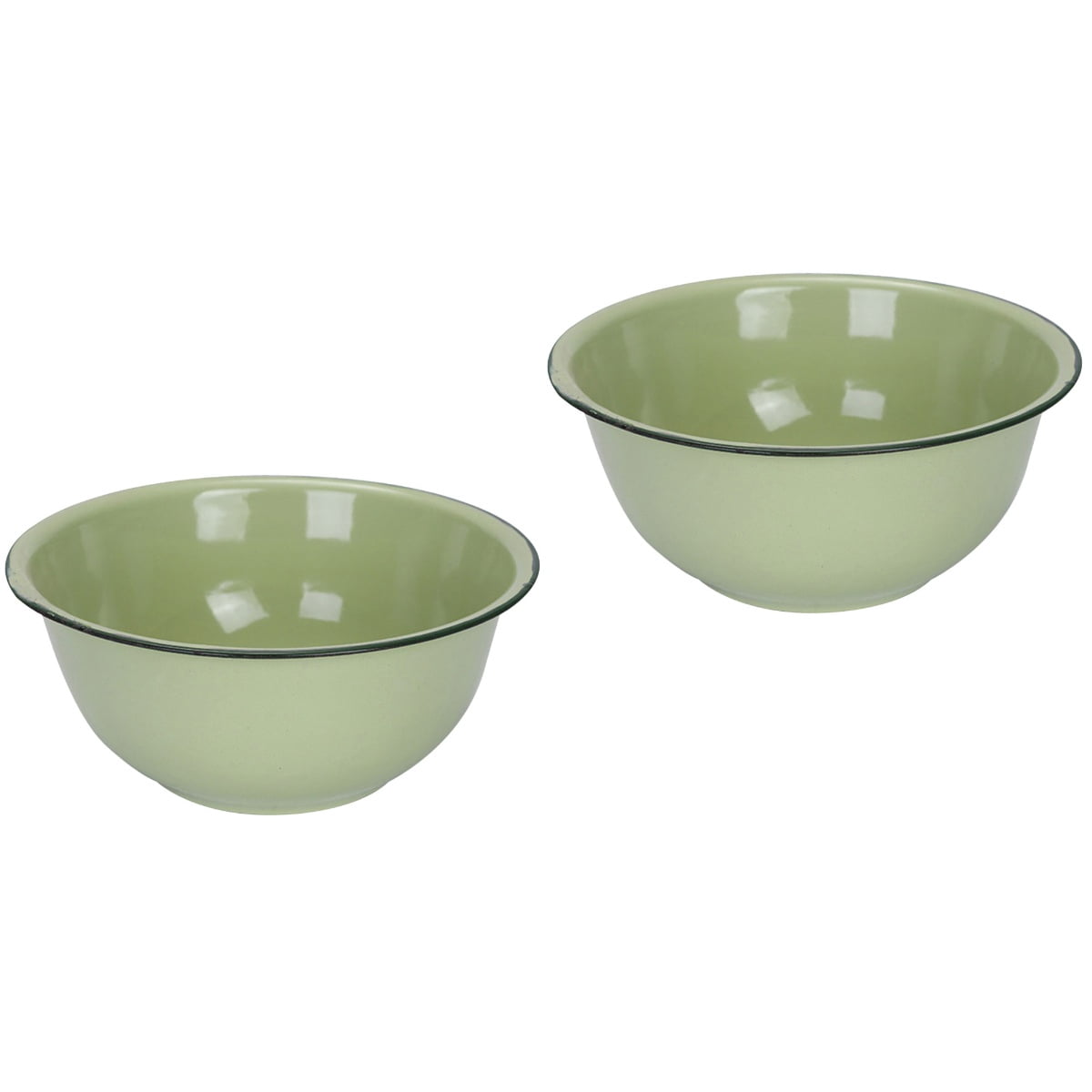 2 Pieces Enamel Bowl Serving Utensils Soup Bowl Vintage Bowl Milk Bath ...