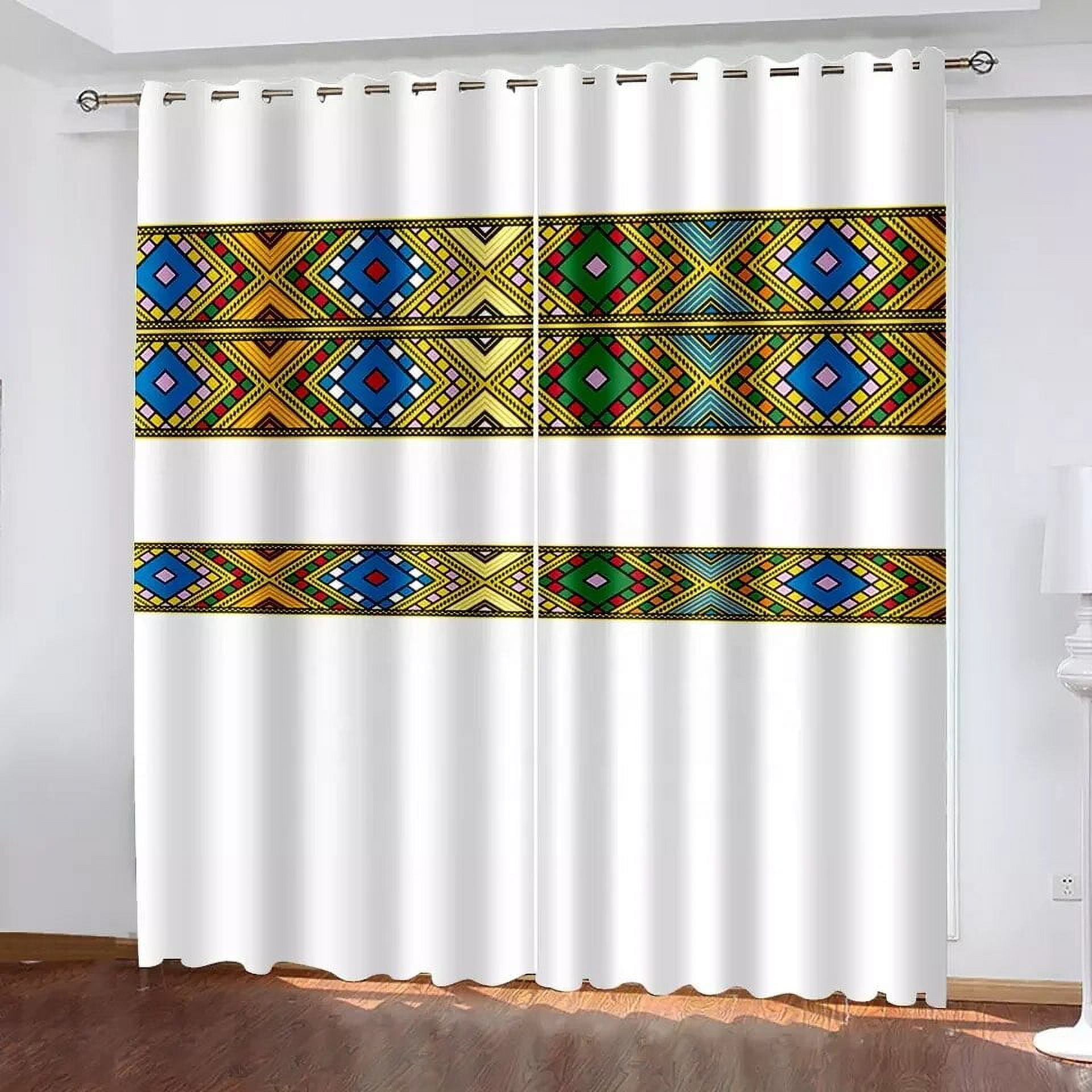 2 Pieces Ethiopian and Eritrean Traditional Curtains for Living Room ...