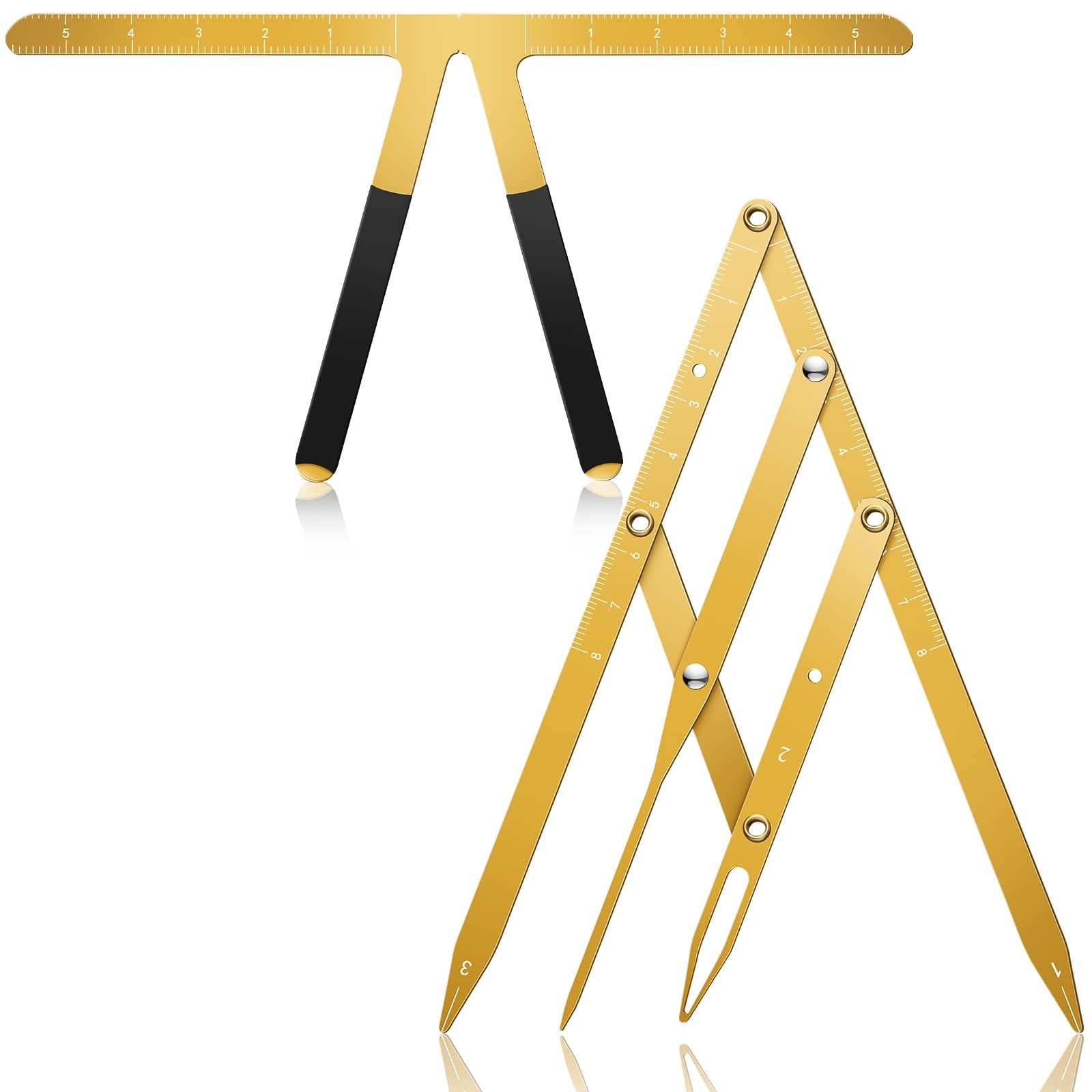 2 Pieces Eyebrow Ruler 3-Point Positioning Ruler Eyebrow Golden Ratio ...
