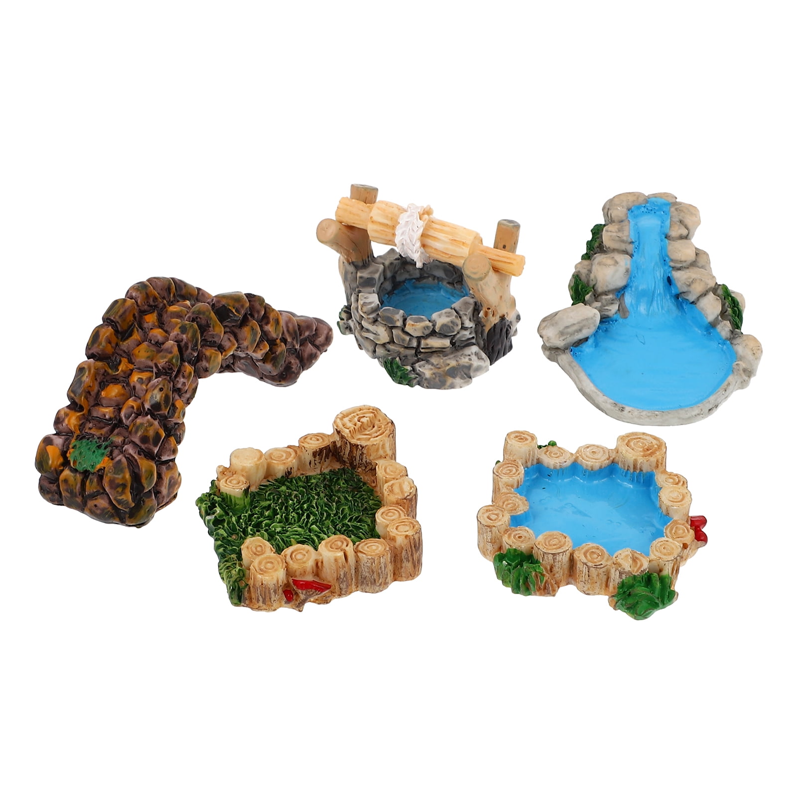 2 Pieces Fairy Bridge Garden Antique Resin Ornaments Practical Mini ...