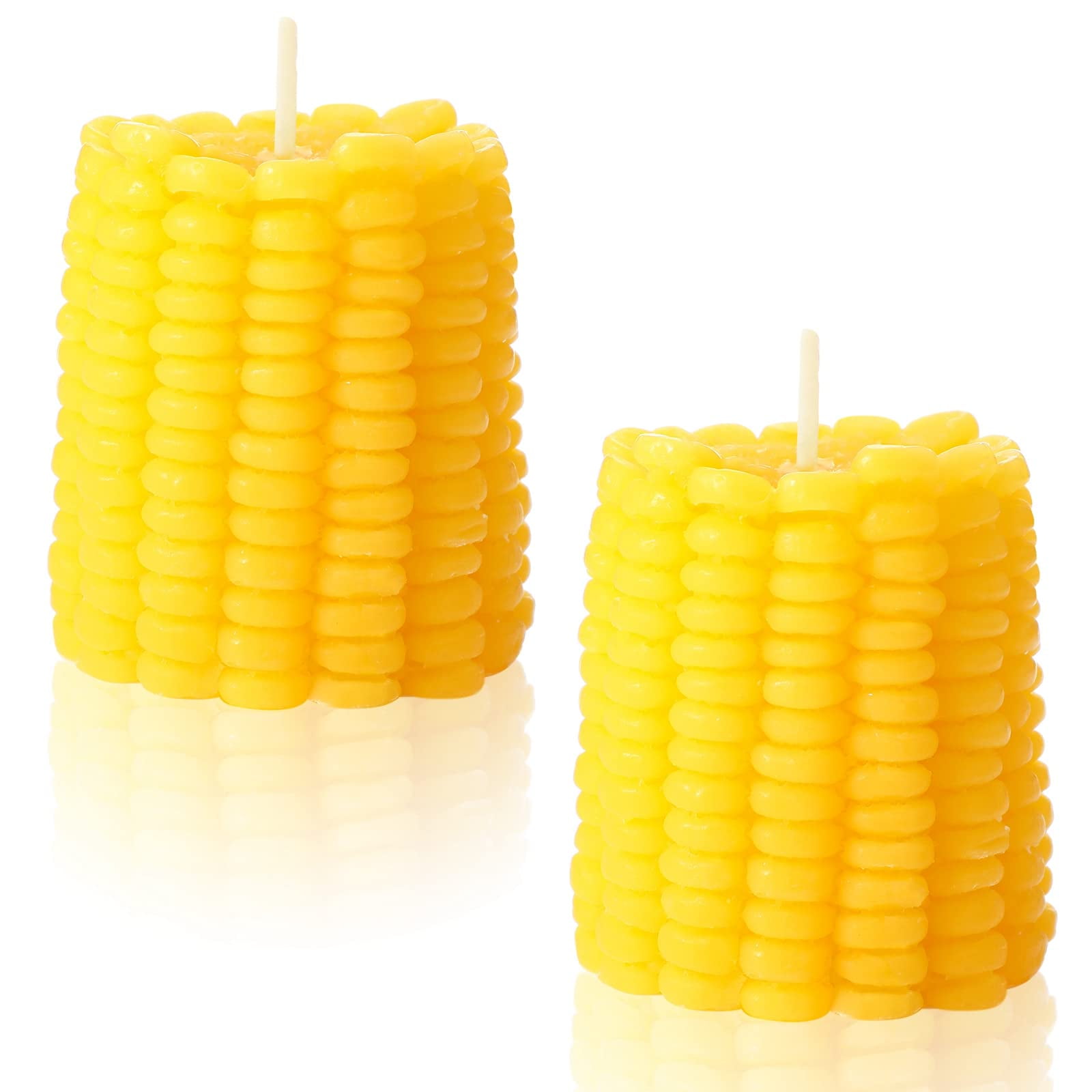 2 Pieces Fall Corns Decor Pillar Candles Fake Corn Scented Candles Soy ...