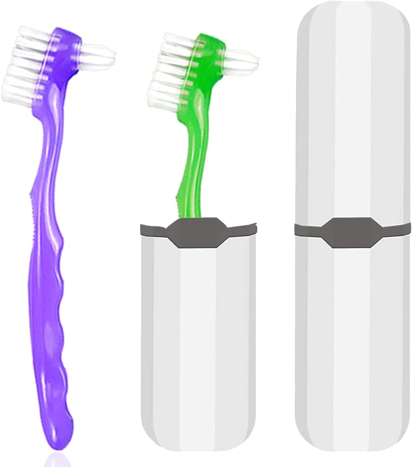 2 Pieces False Toothbrush with White Carrying Case, Multi-Layered ...