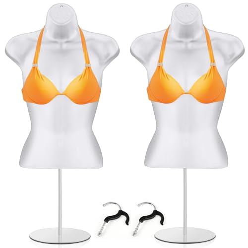 2 Pieces Female Mannequin Torso Dress Form with Stand and Hanging Hook ...