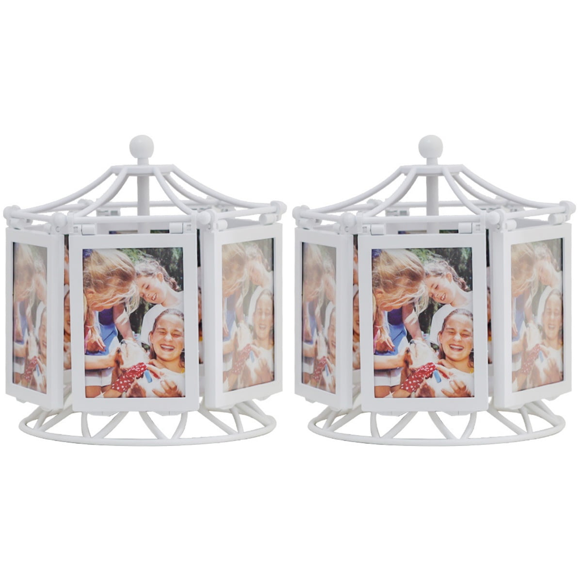 2 Pieces Ferris Wheel Photo Frame Go Round Picture Swivel Multiple ...