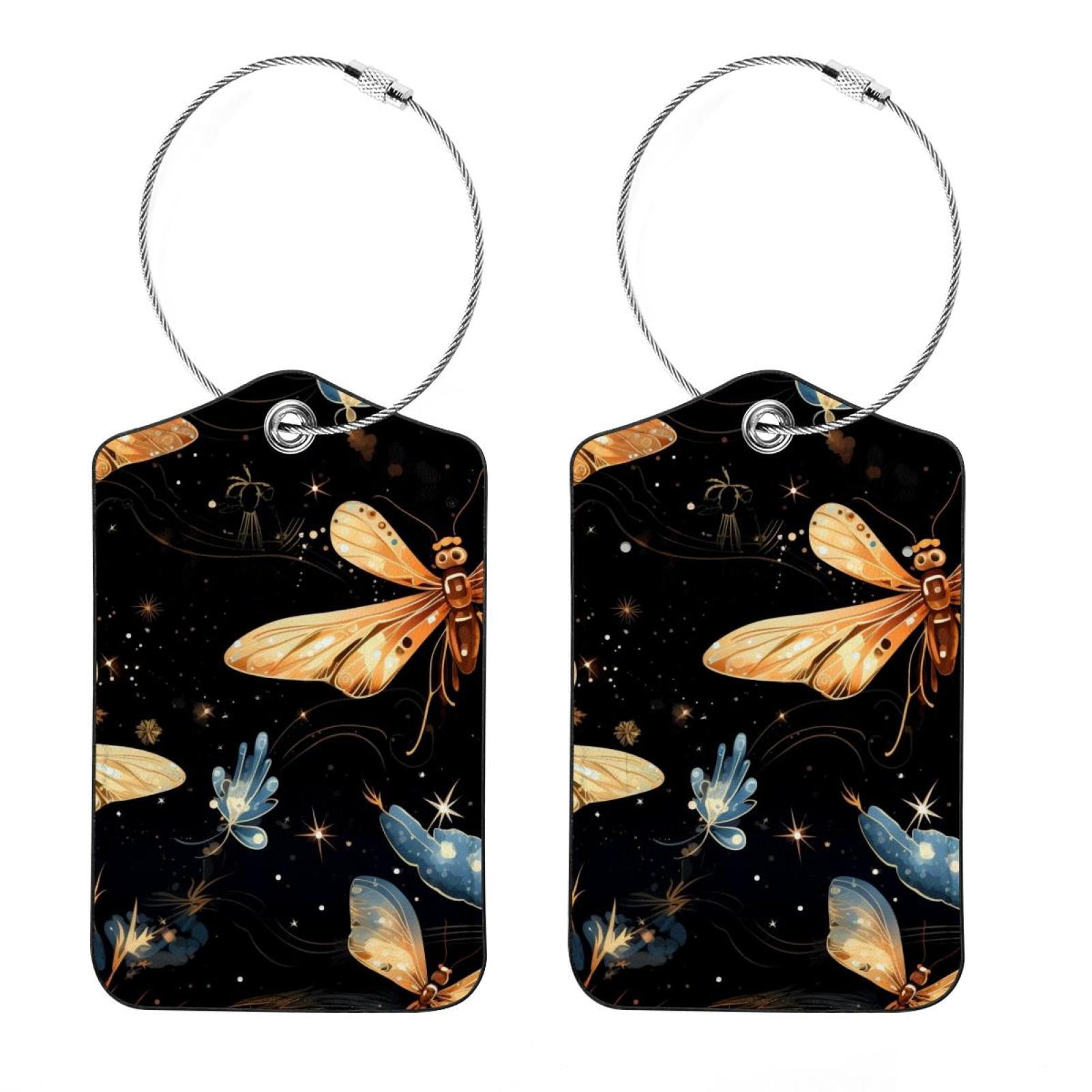 2 Pieces Firefly Luggage Tags with Full Back Privacy Cover /Steel Loops ...