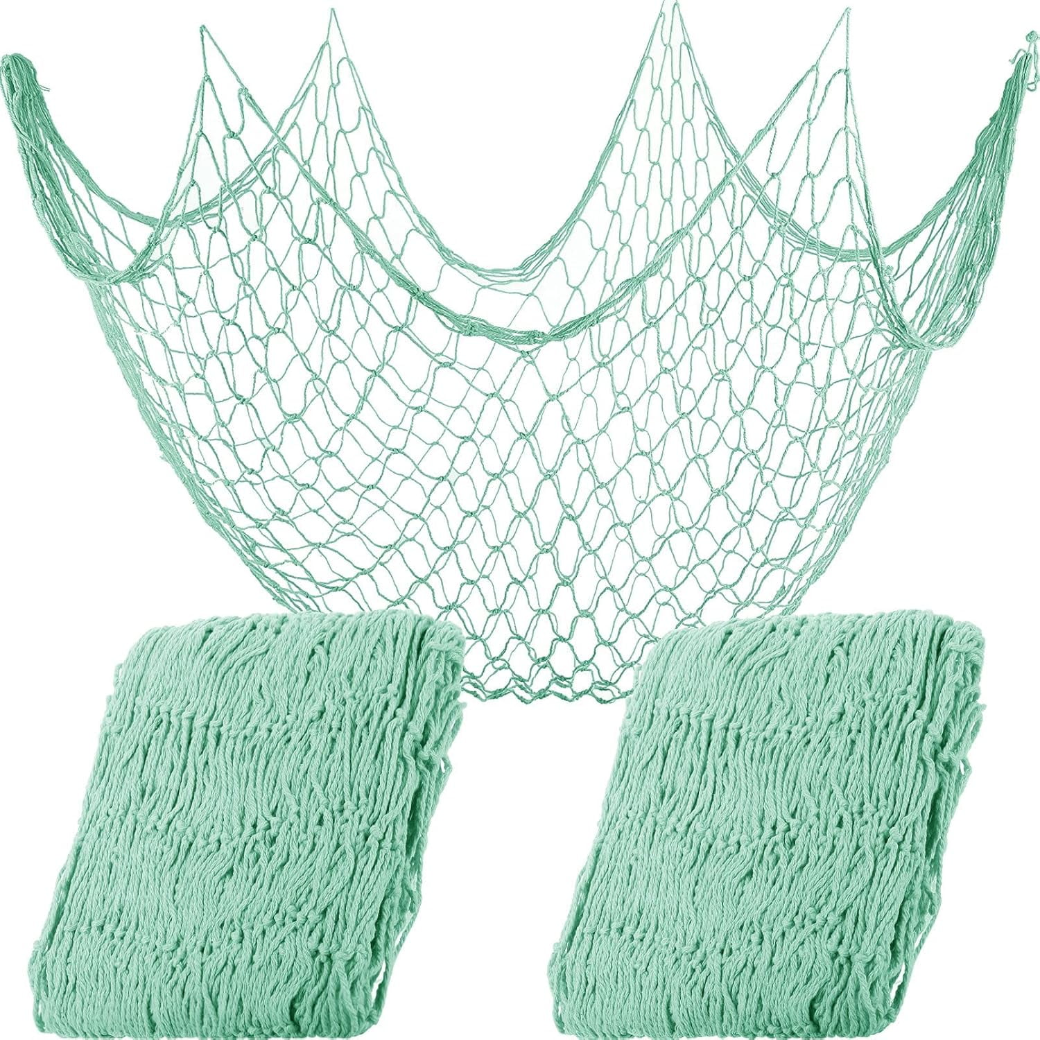 2 Pieces Fish Net Decorative 80 x 40 inch. Wall Hanging Fishnet for ...