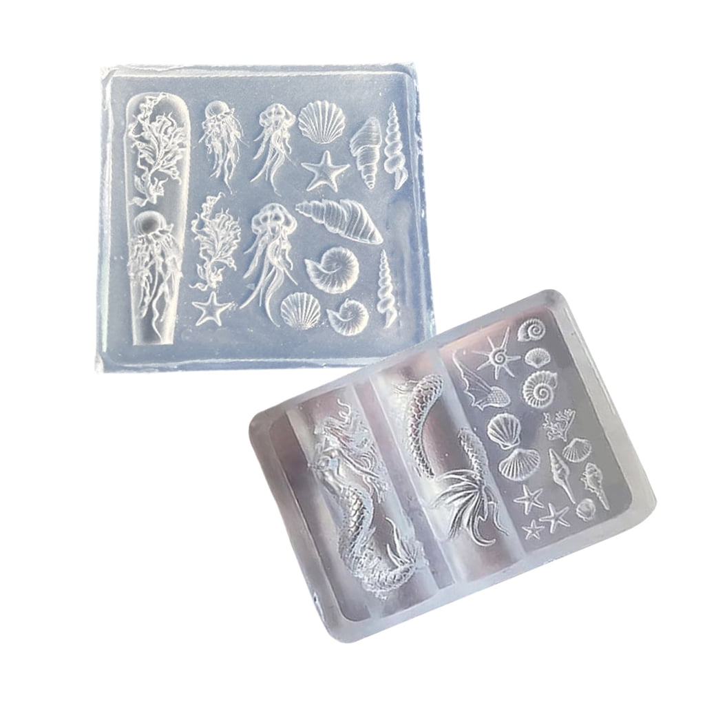 2 Pieces Flexible Silicone Mould Featuring Intricate Oceanics Carvings ...