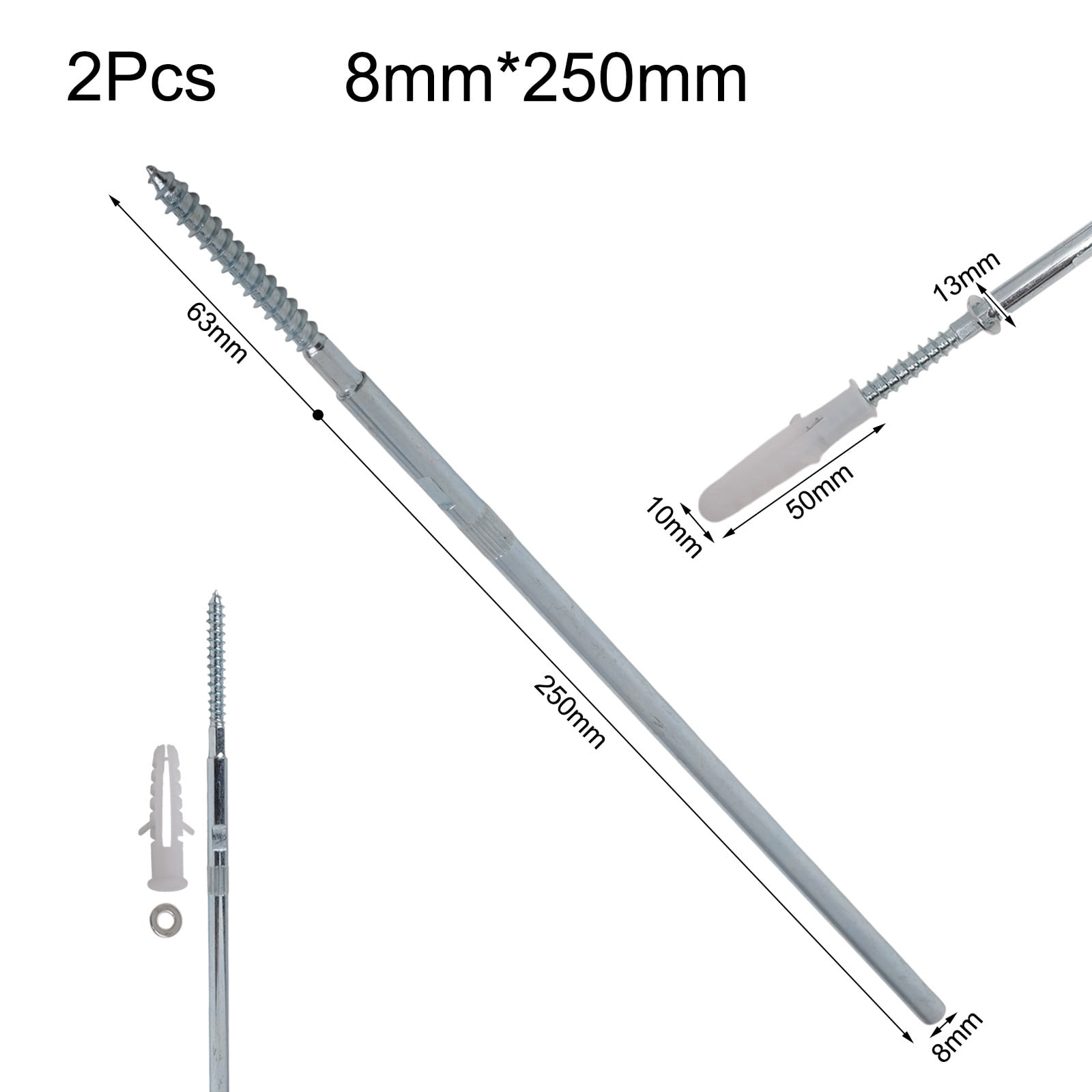 2 Pieces Floating Shelf Metal Brackets with Screws for Floating Wood ...