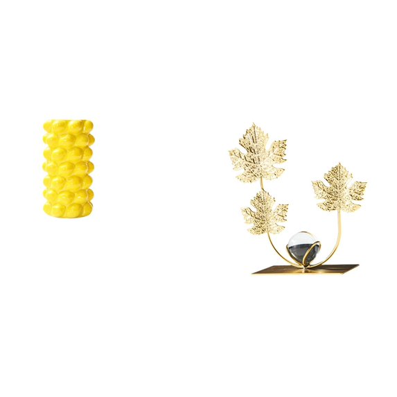 2 Pieces Flower Vase Leaf Sculpture Figurine Porcelain Modern Design ...
