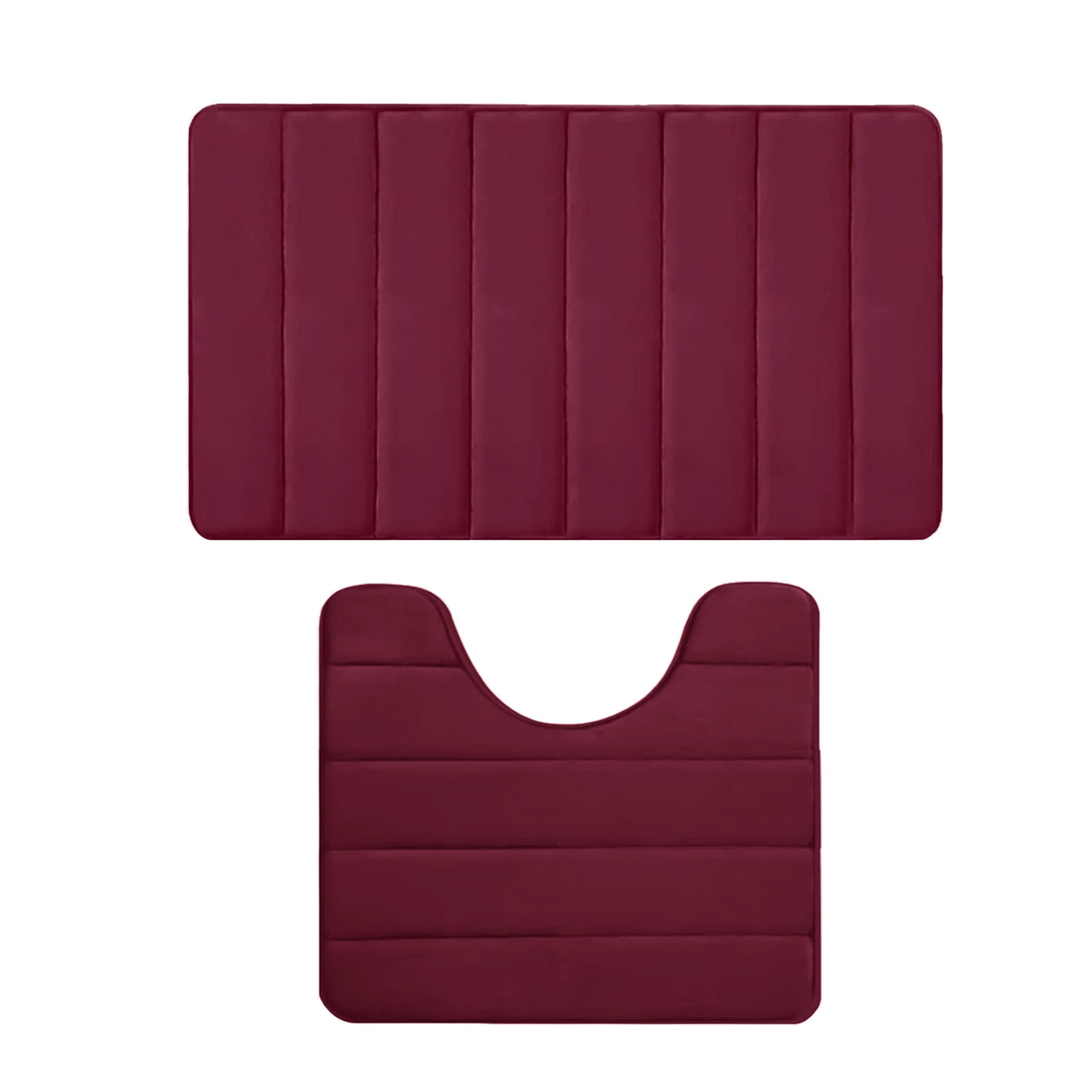 2 Pieces Foam Bath Mat Set, Soft Thick Non Slip Bathroom Rugs, High ...