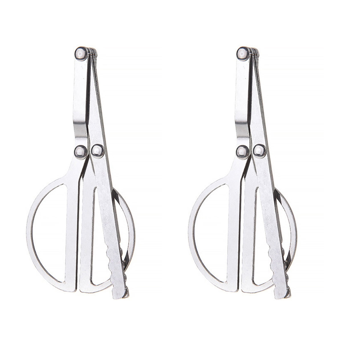 2 Pieces Folding Tongs BBQ Charcoal Clamp Firewood Stainless Steel ...