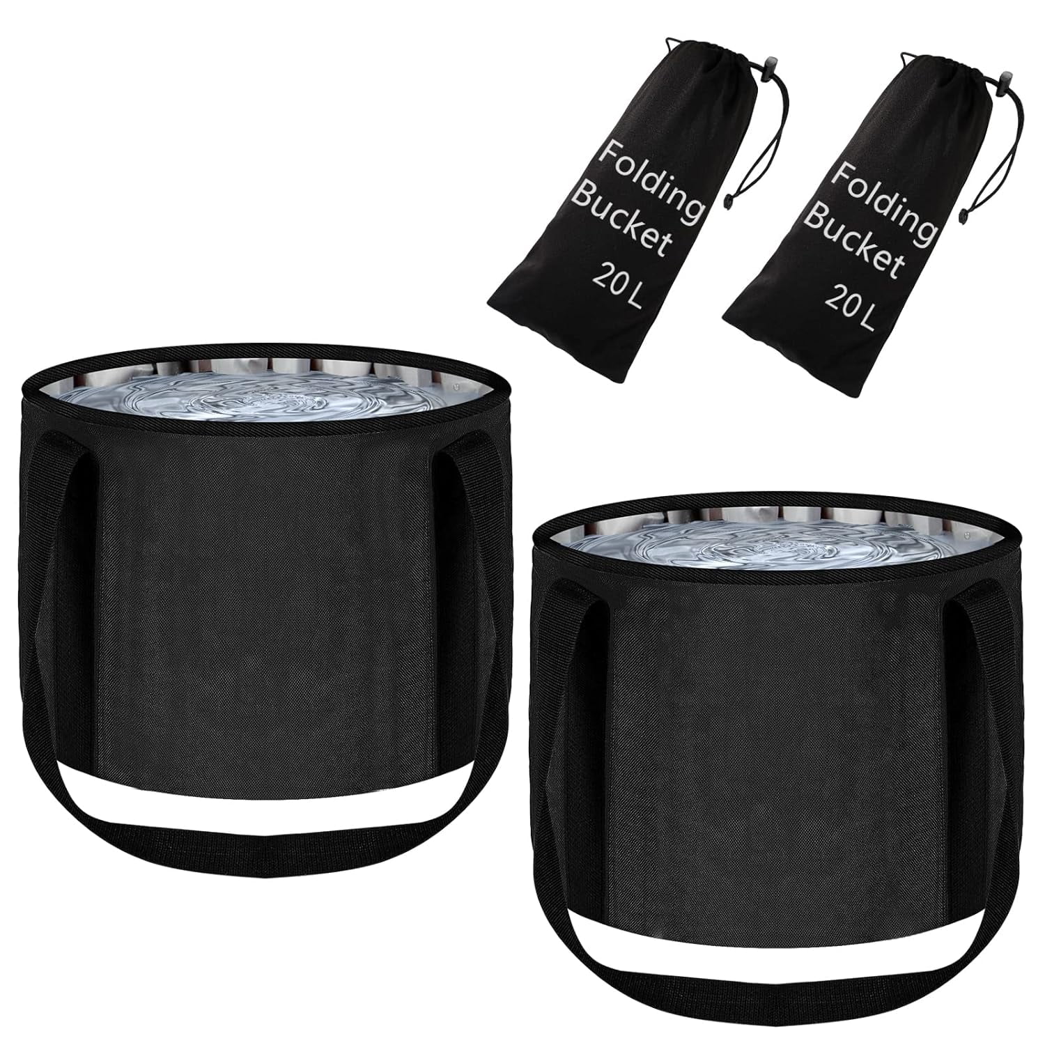 2 Pieces Foot Bath Basin 20L Collapsible Bucket, Portable Foot Soak Tub ...