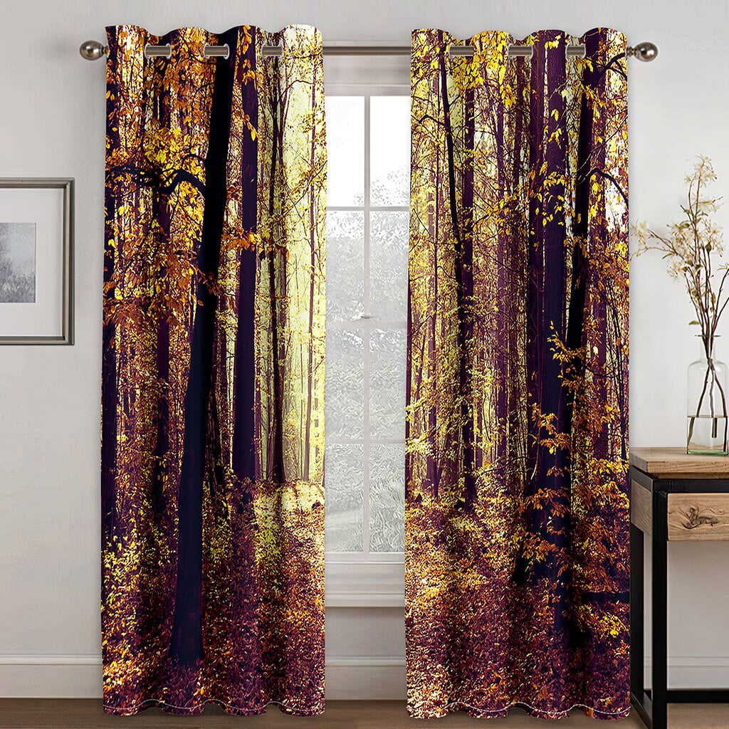 2 Pieces Forest Maple Leaf Natural Scenery Trees Modern Thin Light ...