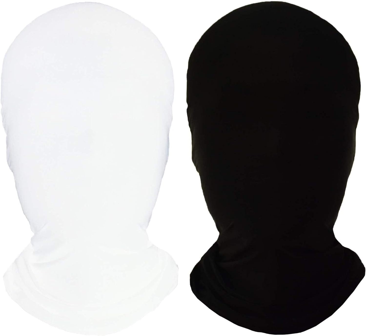 2 Pieces Full Face Mask, BW 2nd Skin Masks,Halloween Spandex Hood for ...