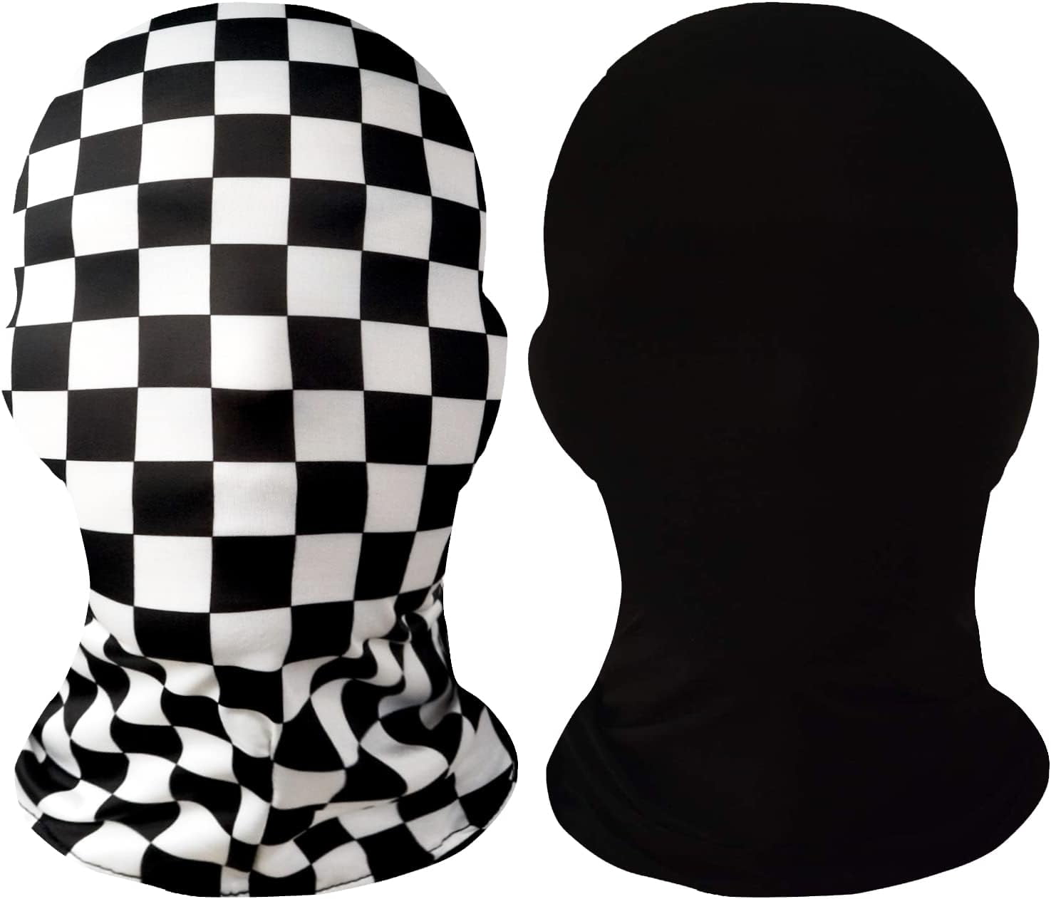 2 Pieces Full Face Mask, BW 2nd Skin Masks,Halloween Spandex Hood for ...