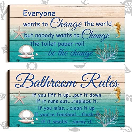 2 Pieces Funny Bathroom Signs Bathroom Wall Decor Toilet Wall ...