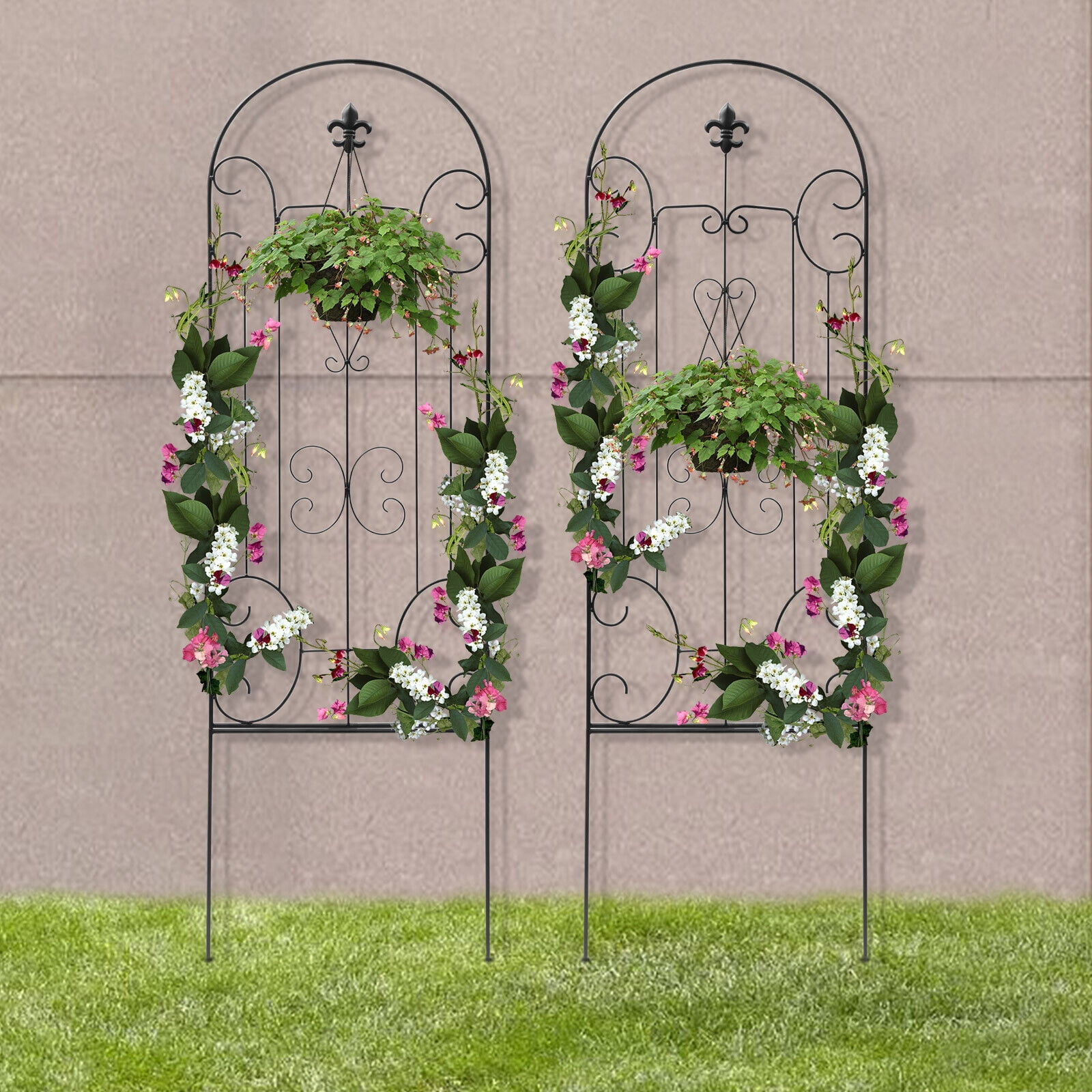 2 Pieces Garden Trellises for Climbing Plants Potted Support Vines ...