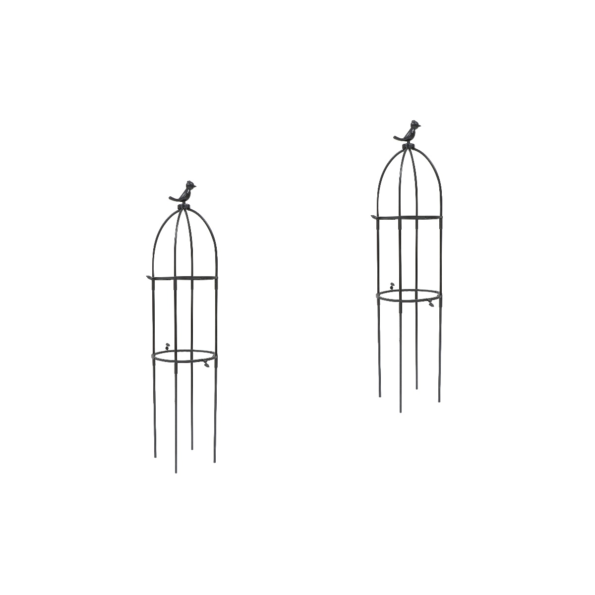 2 Pieces Gardening Plant Climbing Shelf Support Stakes Stand Black ...