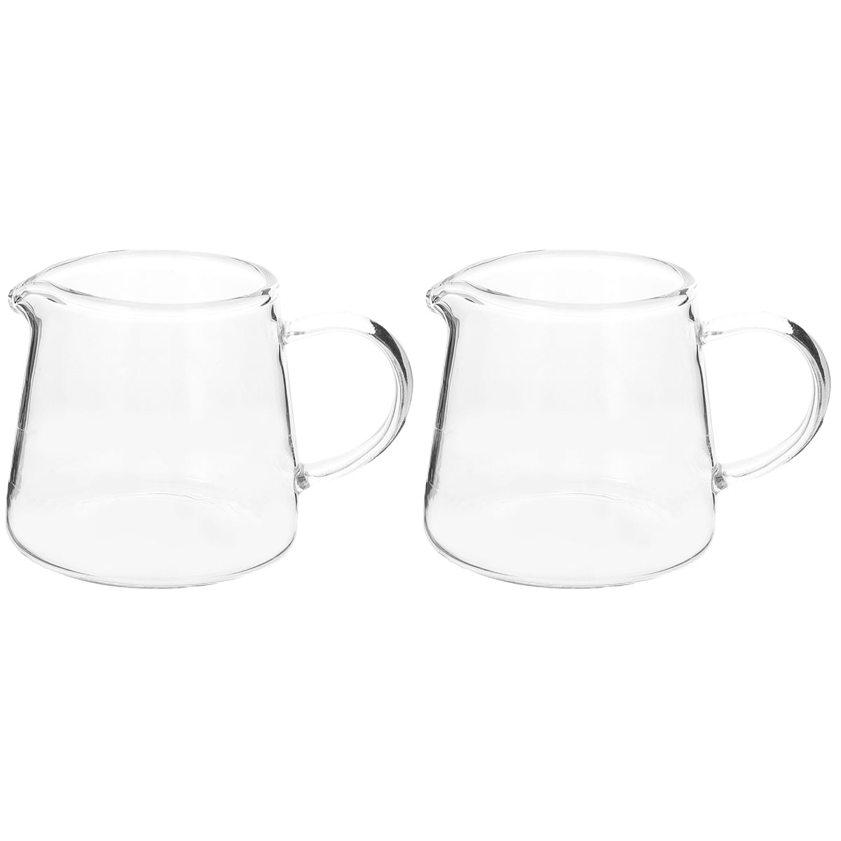 2 Pieces Glass Milk Cup Honey Dispenser Measuring Coffee Creamer Pourer ...