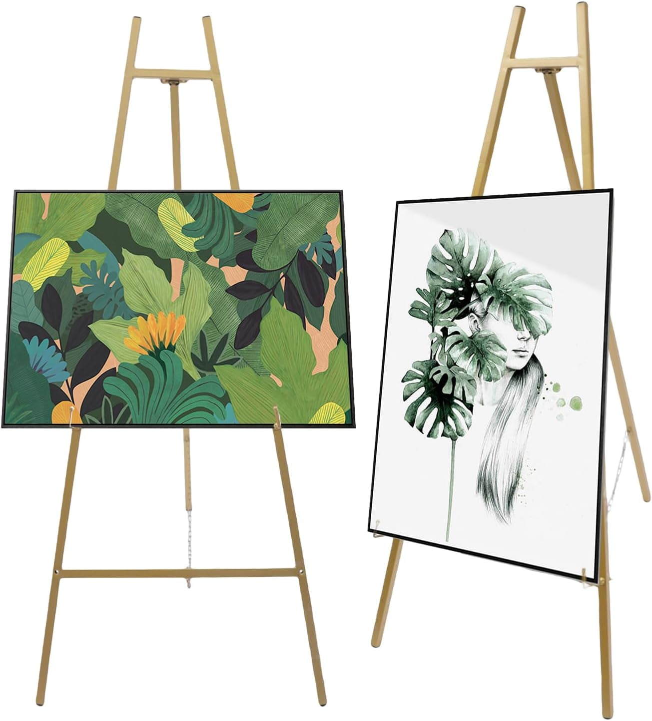 2 Pieces Gold Wedding Easel Stand, Metal Display Stand for Signs and ...