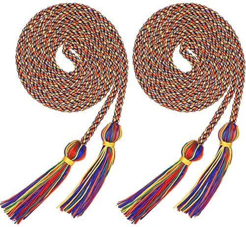 2 Pieces Graduation Cords Polyester Yarn 2025 Honor Cord with Tassel ...