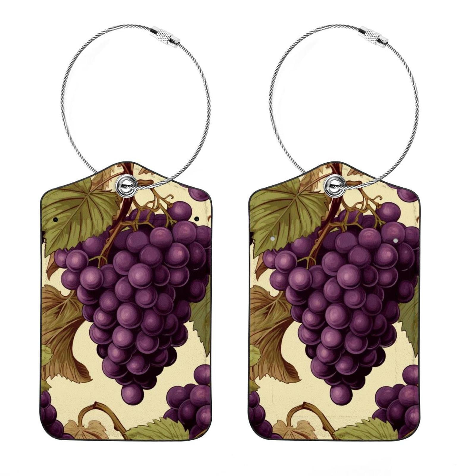 2 Pieces Grape Luggage Tags with Full Back Privacy Cover /Steel Loops ...